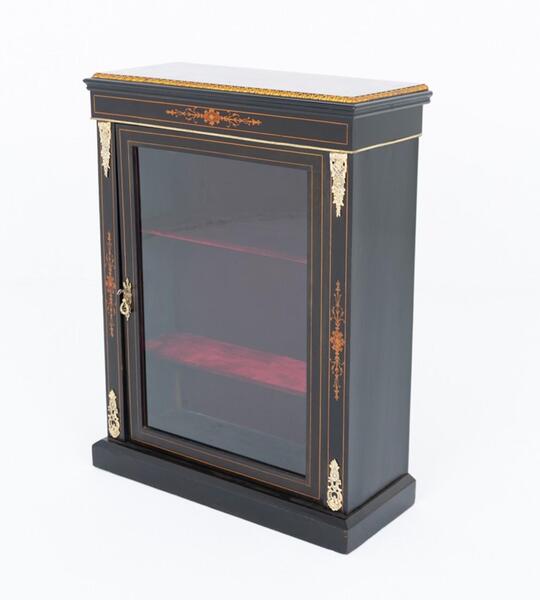Victorian Pier Cabinet Ebonised Display Chest 1870. | Vinterior