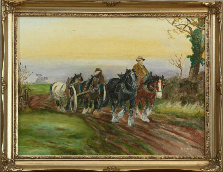 Oil On Canvas Board By Doreen Henry (Née Keating). "Coming Home ...