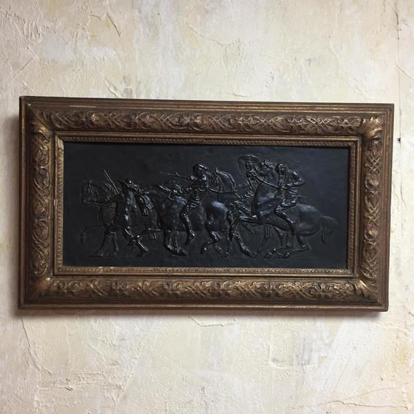 19th Century A Signed Bronze Relief Wall Sculpture | Vinterior