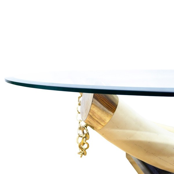 Mid Century French Faux Ivory Tusk Coffee Table, 1970s | Vinterior