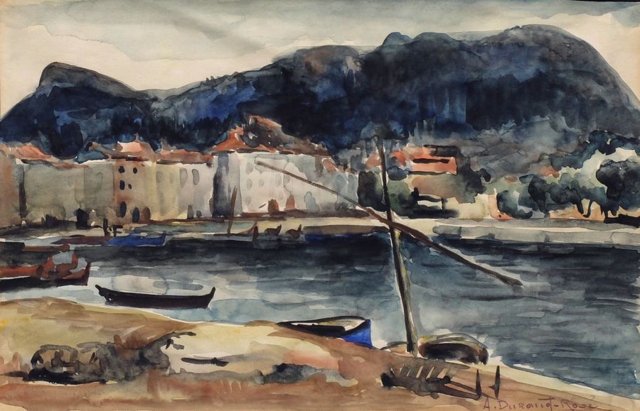 Durand Rosé Auguste (1887 1962) Watercolor Le Port De Cassis ...