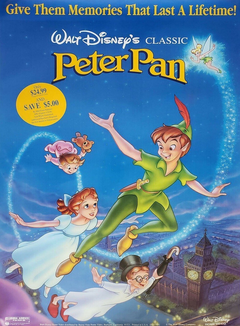Peter Pan 1952 Original Vintage Poster Poster 27x40cm | Vinterior
