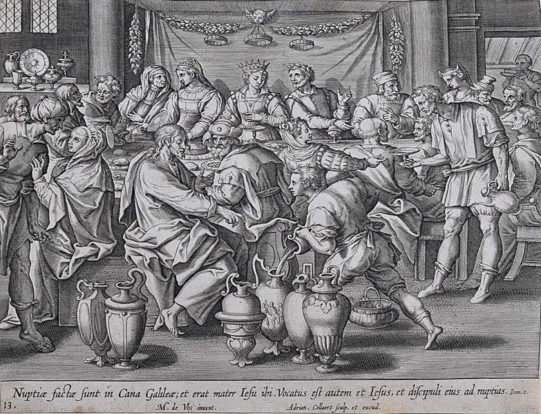 Adriaen Collaert 'Wedding At Cana' 17th Century Engraving | Gallé ...