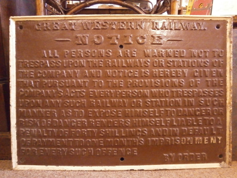 Great Western Railway, Gwr, Cast Iron Notice Original Sign Antique ...