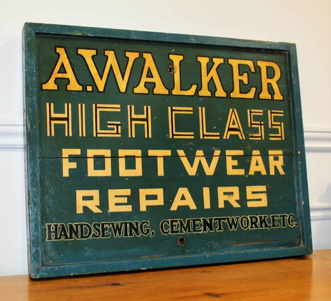 Old Advertising Wooden Tradesmen Sign Shoe Repair Decor Mancave Old ...