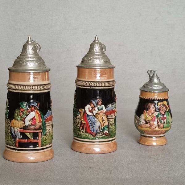 Vintage German Beer Steins Set Of Three | Vinterior
