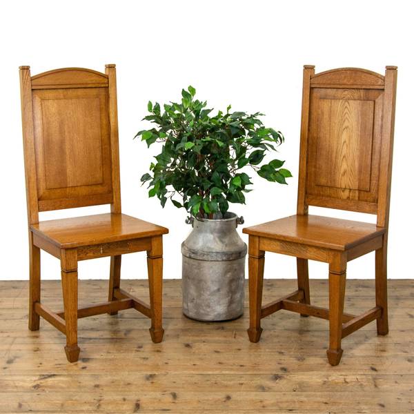 Pair Of Oak Hall Chairs | Vinterior