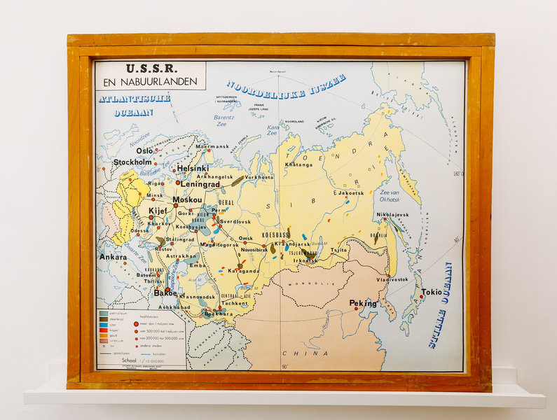 Original Vintage Flemish Educational School Ussr Soviet Union Map ...