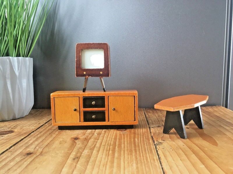 Rare Miniature Mid Century Salesmans Sample Wooden Sideboard Coffee ...
