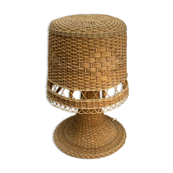 Rattan Wicker Mushroom Table Lamp1960s 1970s | Vinterior