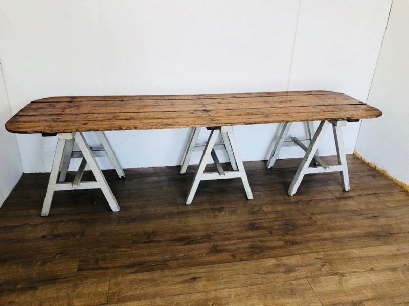 19th Century Pine Trestle Table | Vinterior