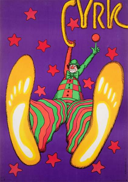 Cyrk Clown Swinging R1979 Polish Circus Poster, Bocianowski | Vinterior