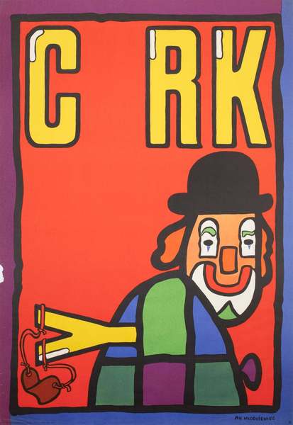 Cyrk Clown With Slingshot 1974 Polish Circus Poster, Mlodozeniec | Jan ...