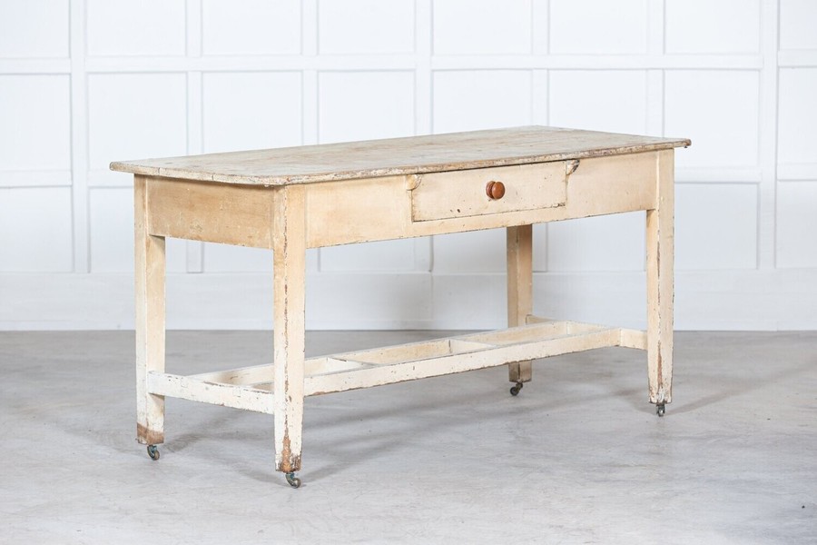 19thc Irish Painted Vernacular Pine Farmhouse Table | Vinterior