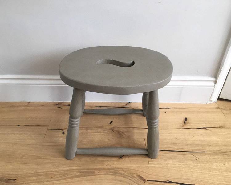 Vintage Shabby Chic Rustic Foot Stool In Distressed Grey Paint | Annie ...