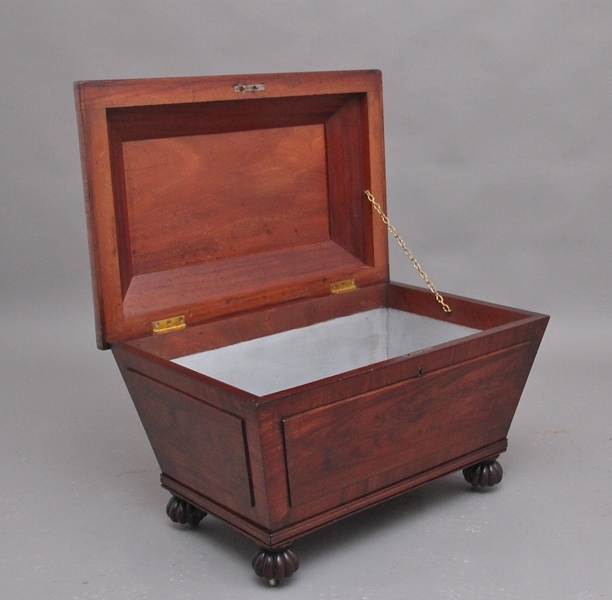 19th Century Mahogany Cellarette Of Sarcophagus | Vinterior