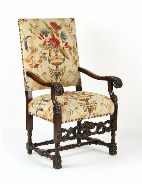 French Renaissance Revival Throne Chair With Mask Detail, Late 19th ...