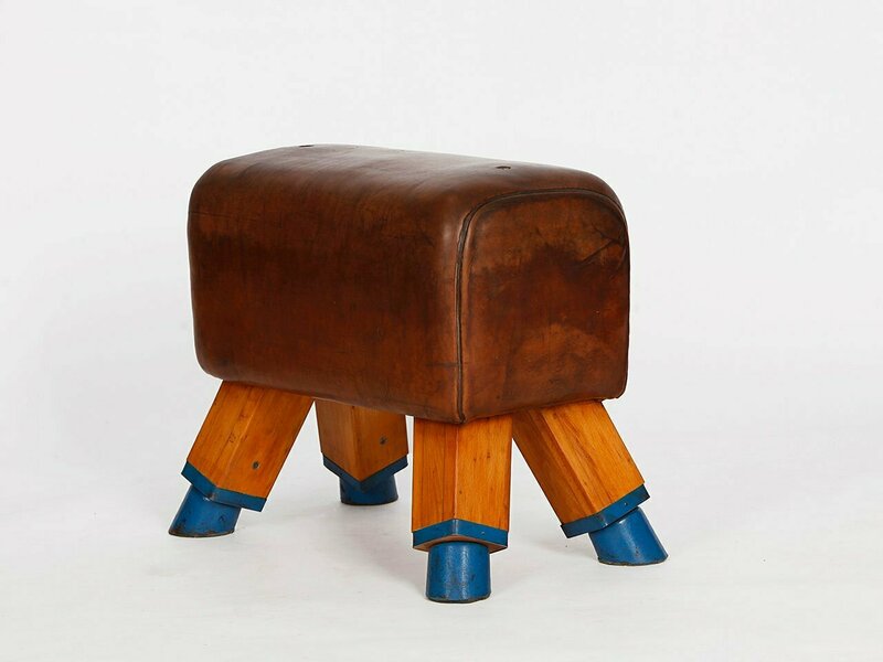 Vintage Leather Pommel Horse Or Stool, 1930s | Vinterior