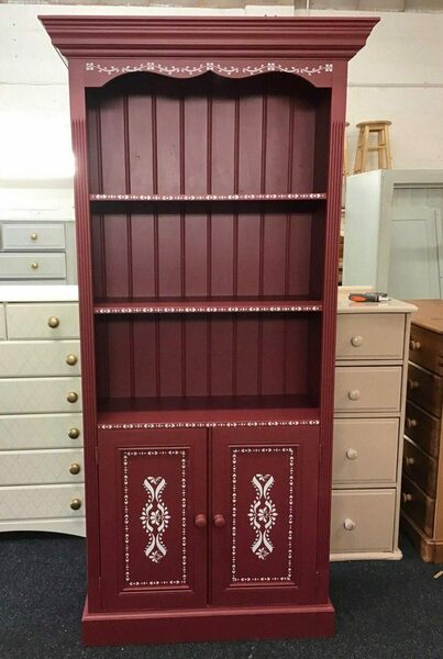 Bespoke Handpainted Bookcase With Cupboard Doors | Vinterior