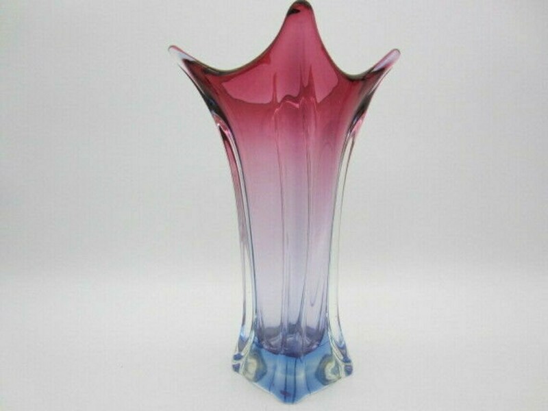 Murano Purple And Blue Sommerso Art Glass Vase Poli Seguso Era | Vinterior