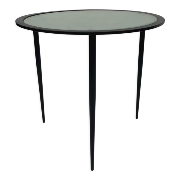 Vintage Side Table 80s Metal And Glass | Vinterior