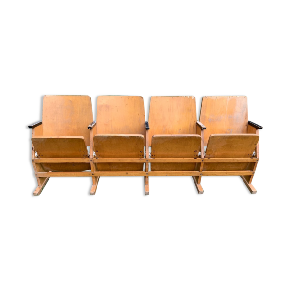 Mid Century Hungarian Four Seater Cinema Bench, 1950s | Vinterior